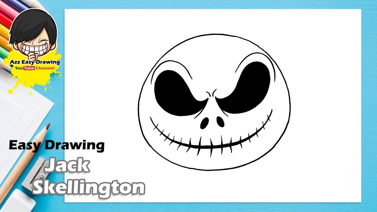 Easy Drawing Jack Skellington Face - YouTube