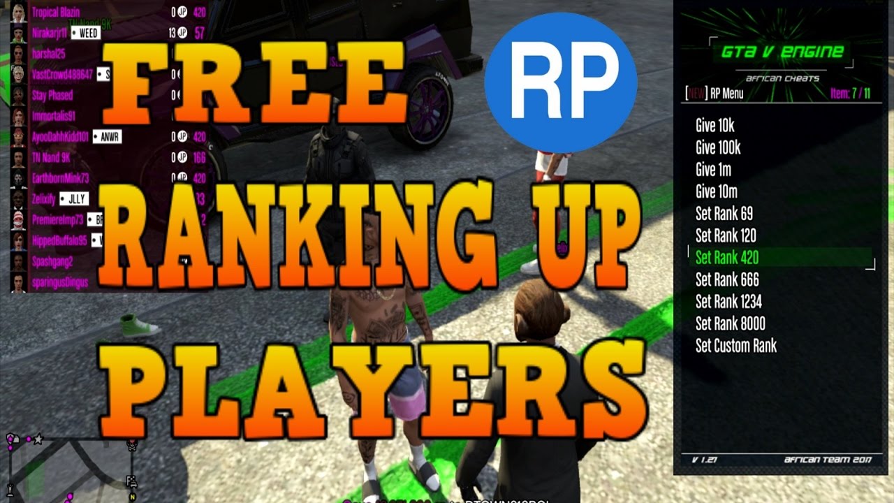 GTA 5 RANKING UP ONLINE PLAYERS FREE RP XBOX 360 [Public Modz] - YouTube