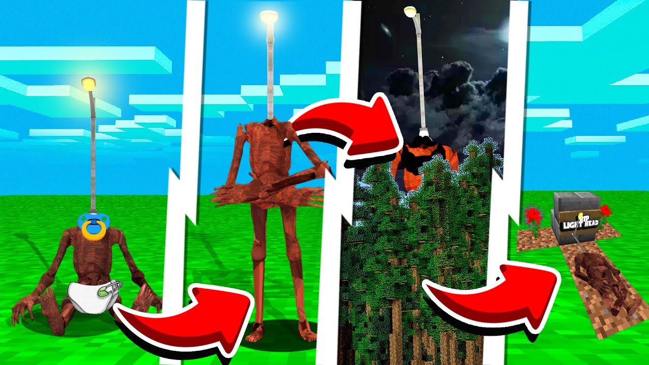 LIGHT HEAD LEBENSZYKLUS - VON LAMPE zum MONSTER in Minecraft - YouTube