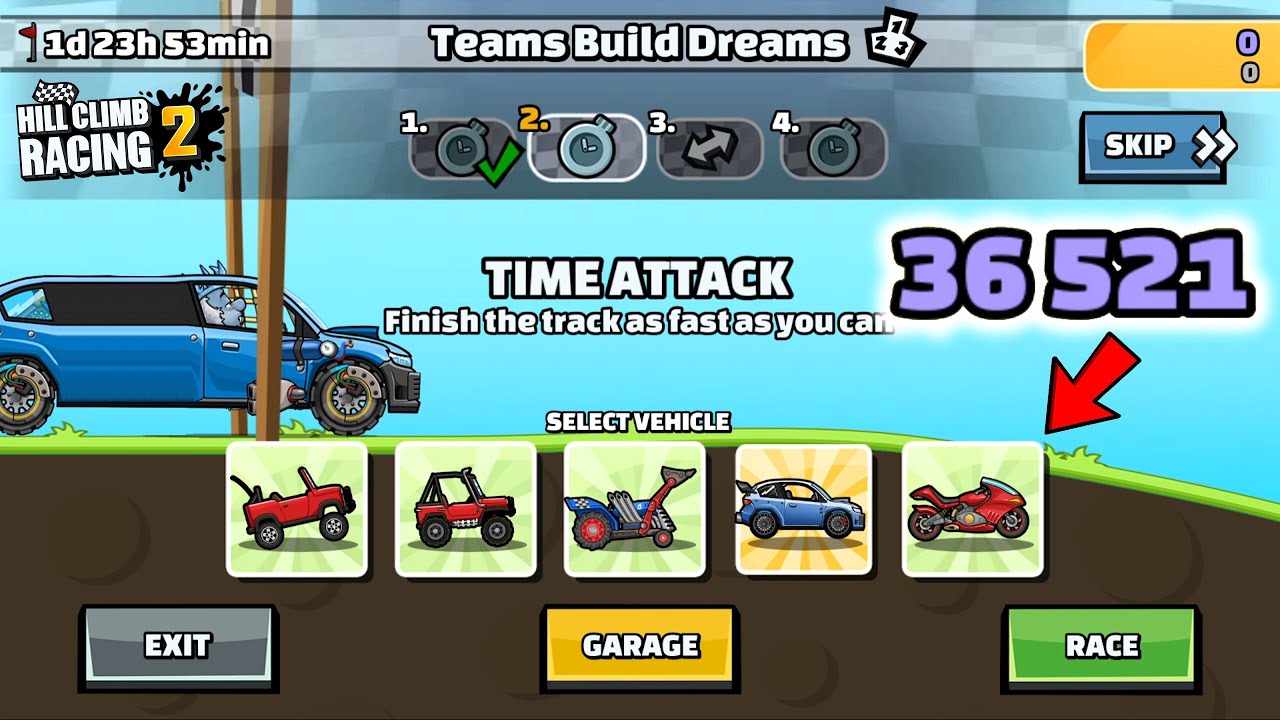Hill Climb Racing 2 - 36521 points in TEAMS BUILD DREAMS Team Event ...