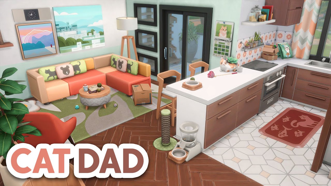 Cat Dad Apartment 🐈 // The Sims 4 Speed Build: Apartment Renovation ...