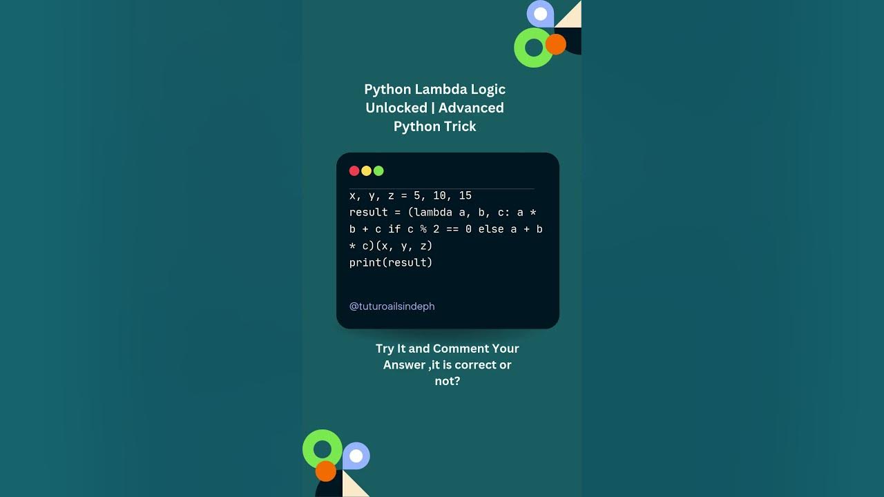 Advanced Python Trick 42 | Python Lambda Logic Unlocked | #shorts #viral #tricks - YouTube