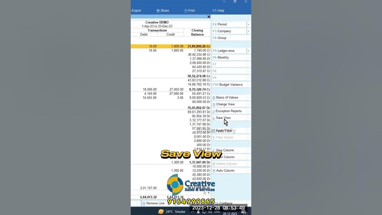 Save View:The Secrets of Tally Prime Reporting | How to use Save View option in Tally Prime # ...