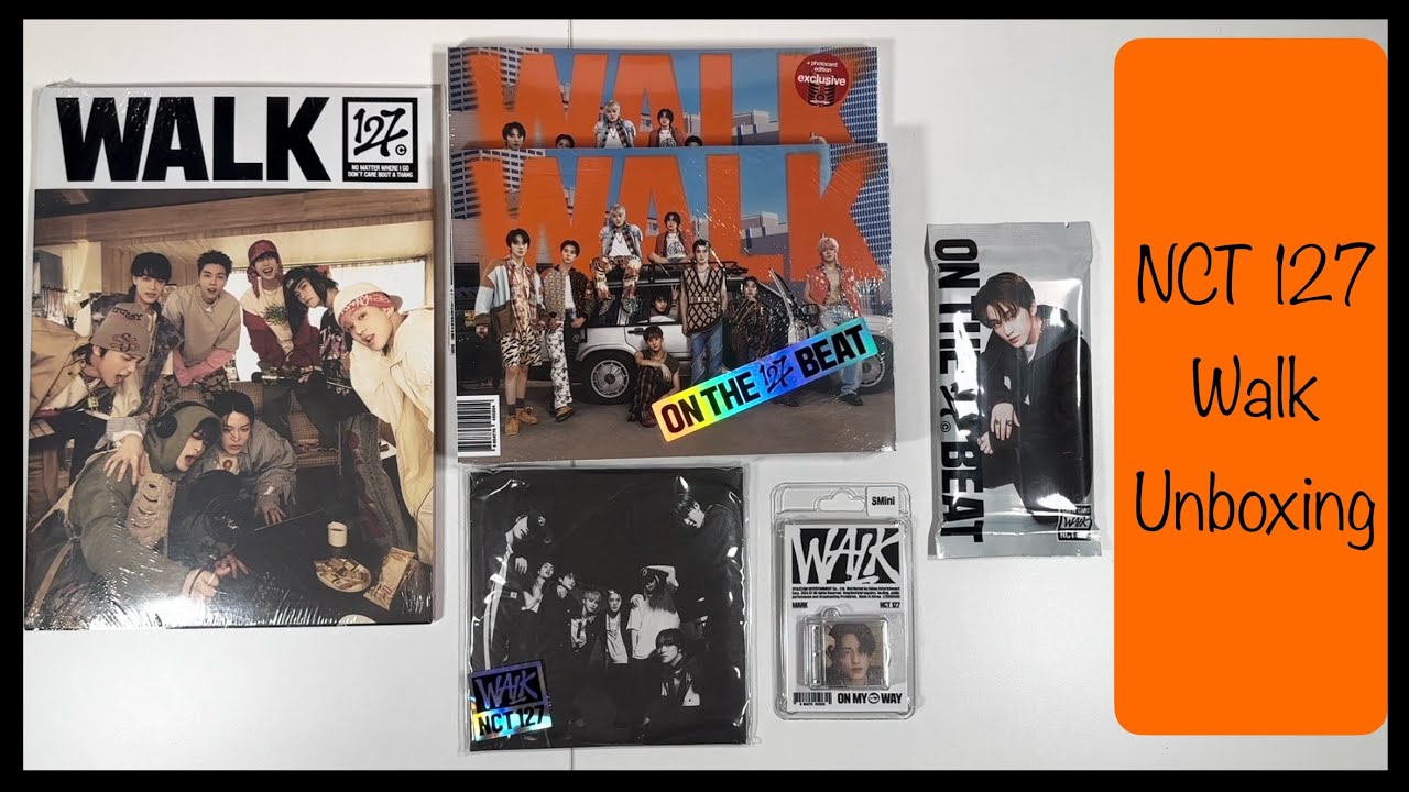 Unboxing Nct 127 Walk Walk Podcast Poster Character Crew Card Pack And Smini Versions