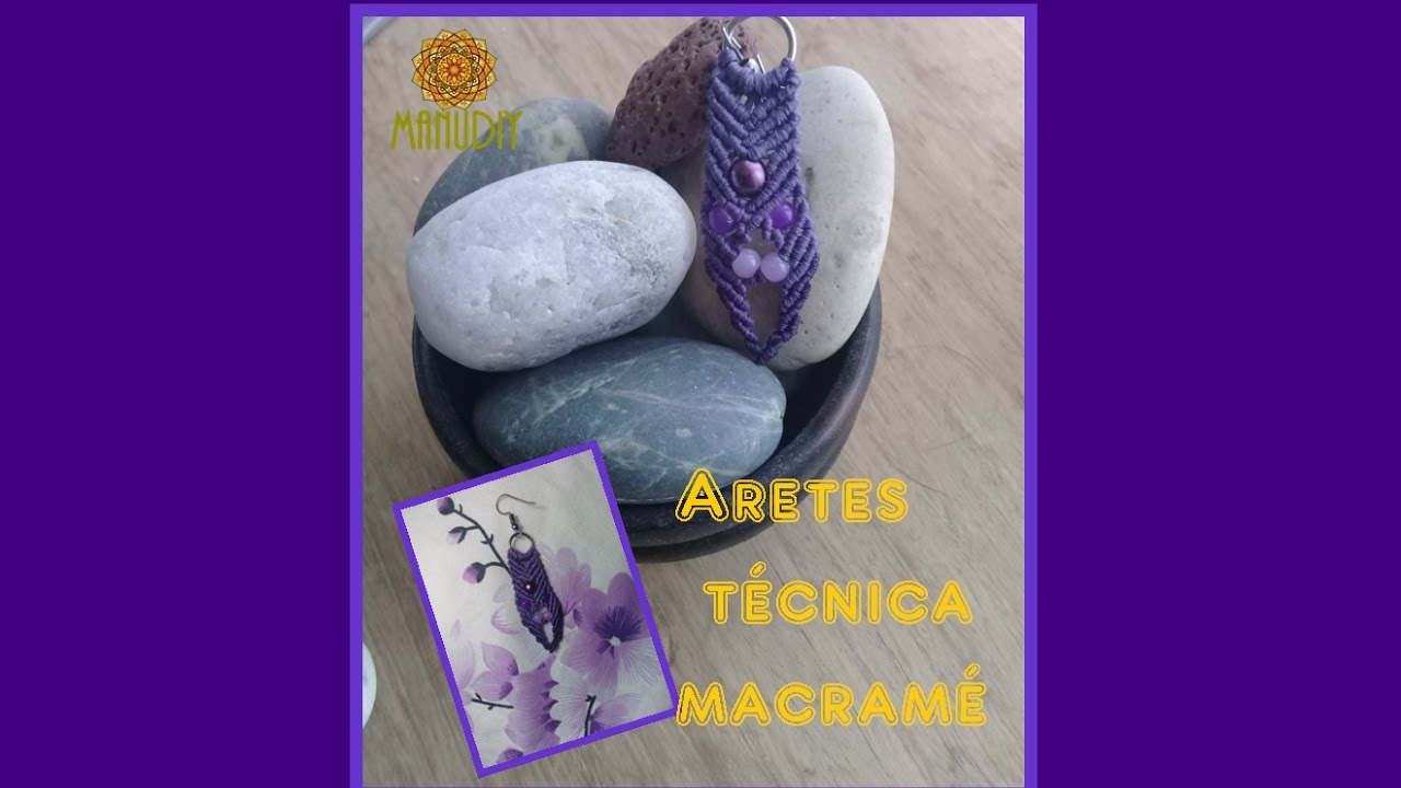 Aretes tecnica macrame/ makrame earring - YouTube