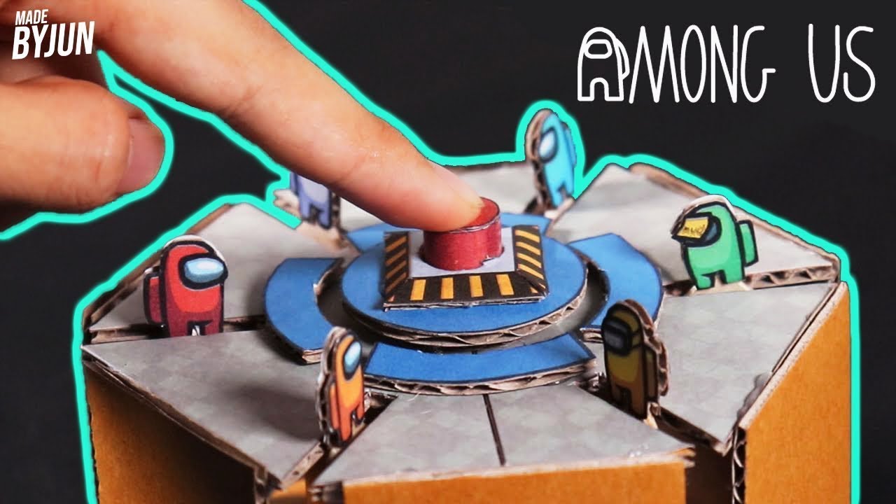 Making Among Us EMERGENCY MEETING button Automatic with Cardboard | DIY ...