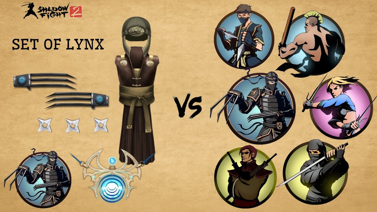 Shadow Fight 2 | Set of Lynx VS Lynx and Bodyguards - YouTube