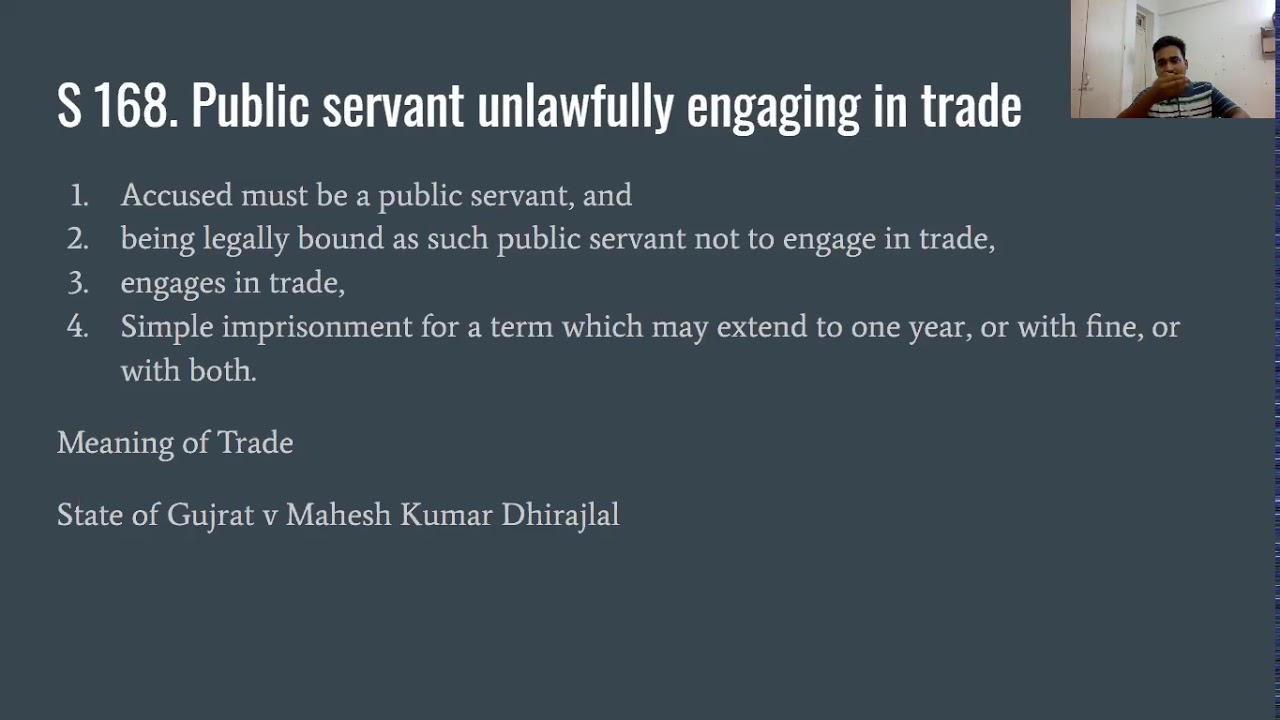 Section 168 IPC in Hindi - लोक सेवक, जो विधिविरुद्ध रूप से व्यापार में ...