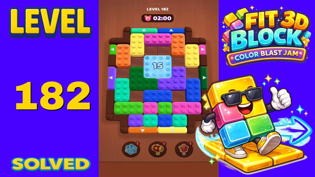Fit Block 3D – Level 182 | Walkthrough Fast & Clean Solution - YouTube