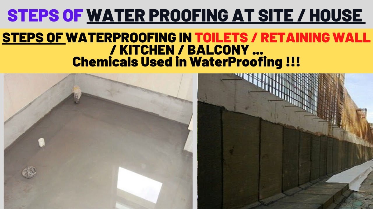 Waterproofing || Steps of Waterproofing for Toilets and Retaining wall ...