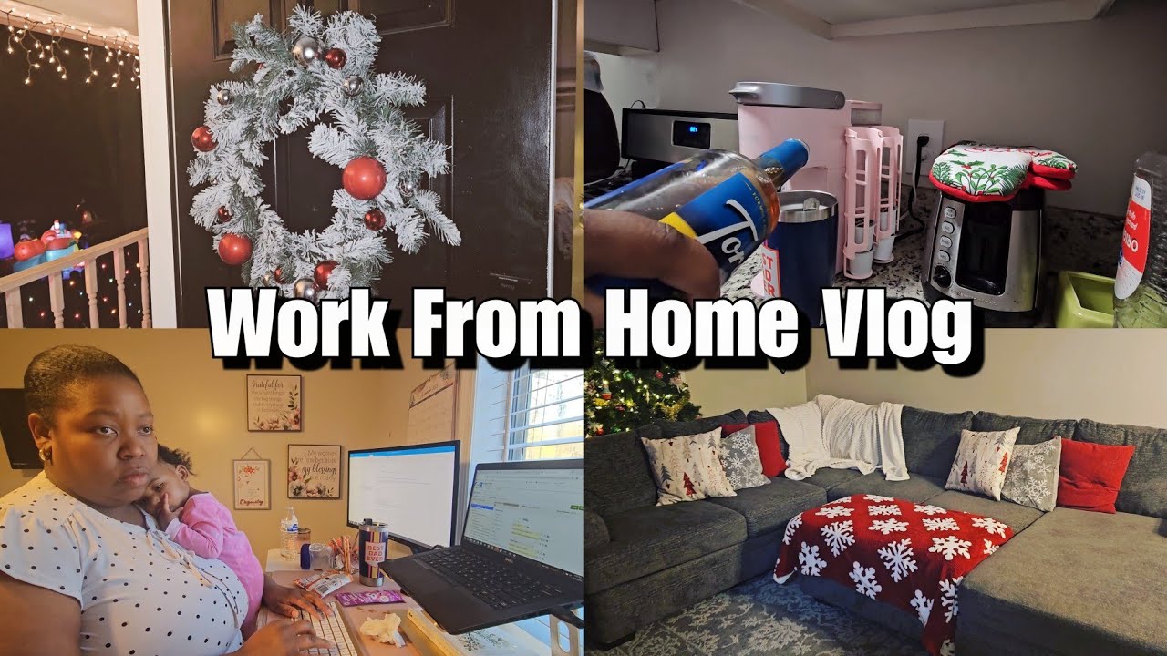 9-5 WFH Vlog| Work becoming more manageable| Christmas Decor| Wfh with ...