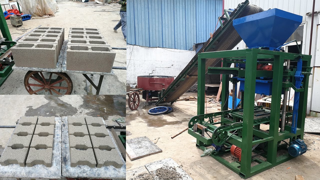 QT4-24 concrete cement wall block molding machine for 6 inch hollow ...