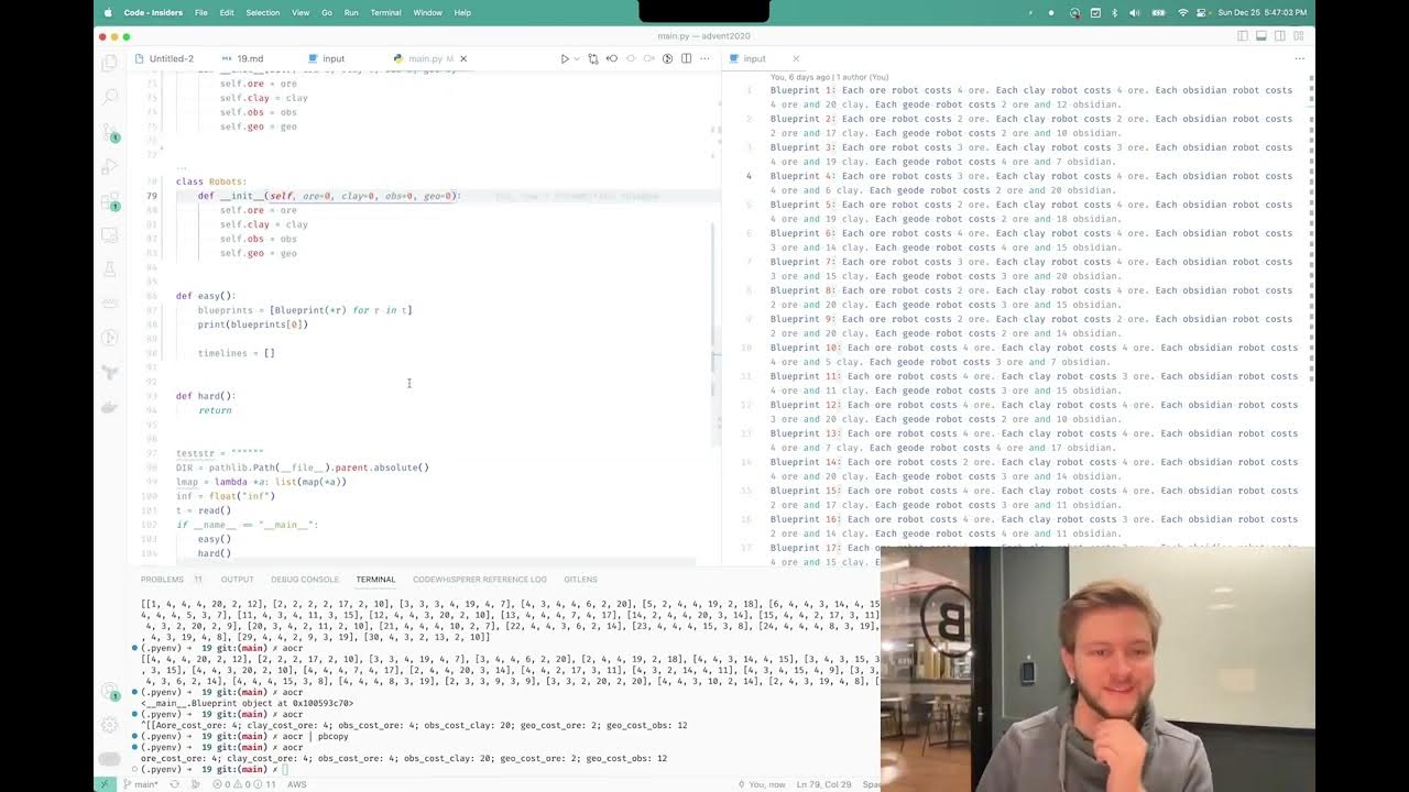 Solving Coding Puzzles Advent Of Code 2022 Day 19 Adventofcode Youtube
