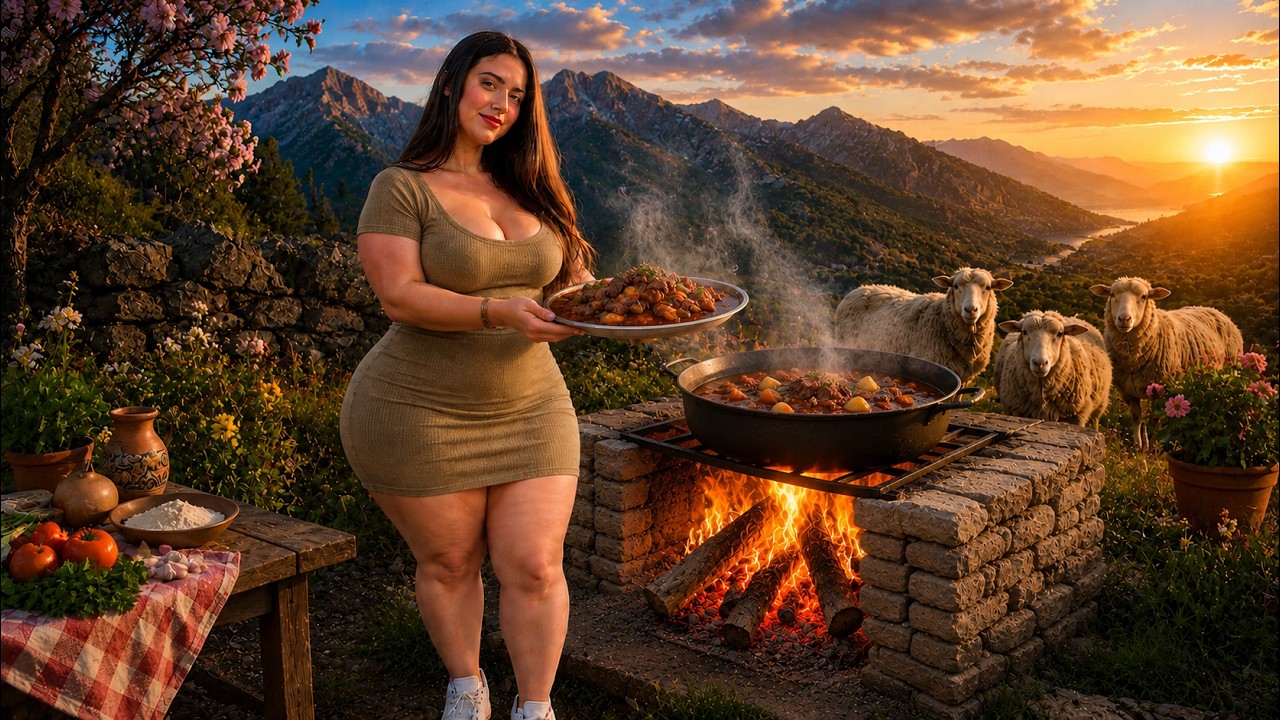 Delicious Village Recipe/ Liver with Sauce and Potatoes on the Fire ...