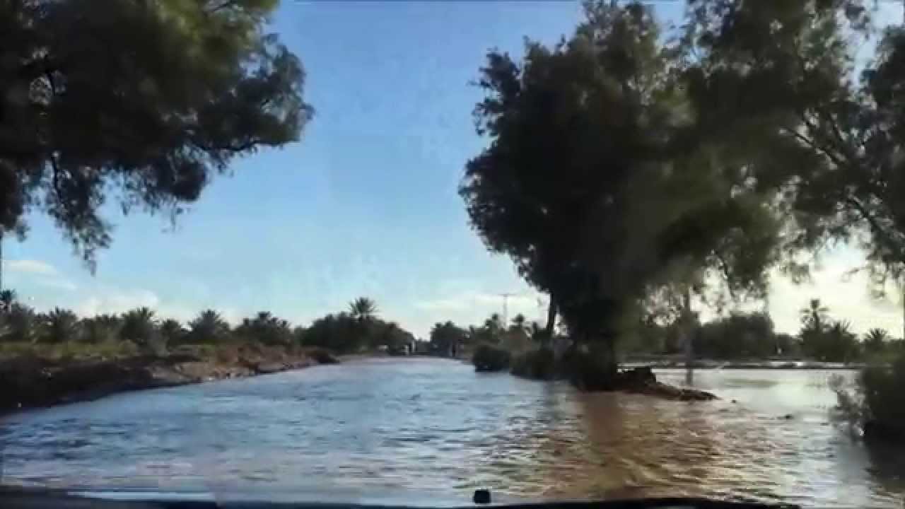 Driving Morocco: Flooded N9 highway between Rissani and Merzouga - YouTube