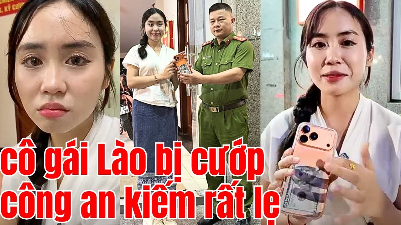 Hotgirl Lào bị móc đt khi giúp lũ lụt, CA tìm ra nhanh như chớp - YouTube