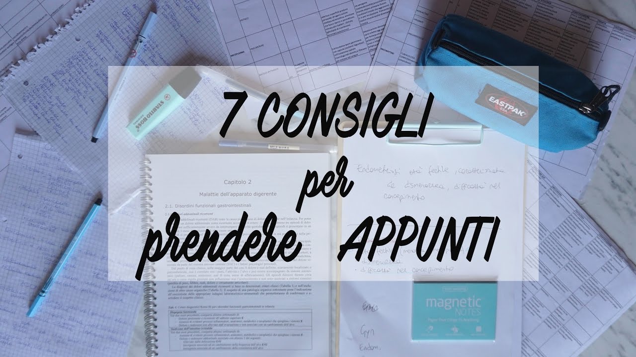 CONSIGLI per prendere APPUNTI - YouTube