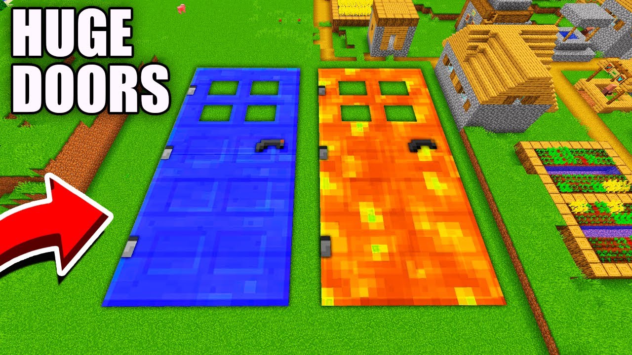 What is BEHIND this HUGE STRANGE LAVA DOOR AND WATER DOOR in Minecraft ...
