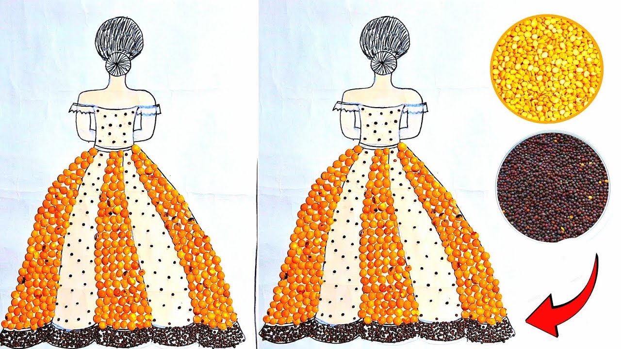 Easy Doll Pulses Art And Craft Ideas / Pulses Craft Work Easy / Mustard ...