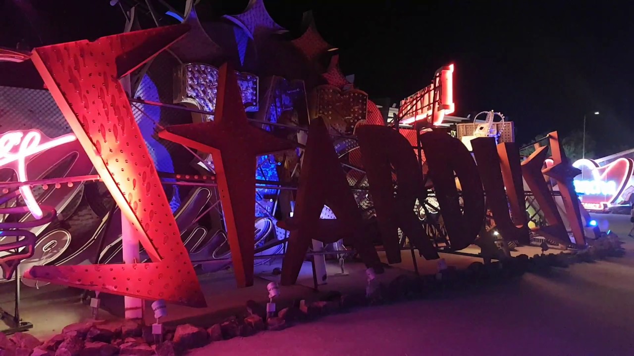 STARDUST sign at the Neon sign Museum at Night Las Vegas Nevada June ...