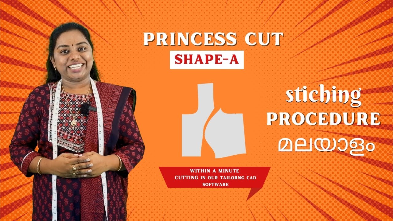 🧵 Princess cut shape A|Easy stiching|Easy cutting without scissors ...
