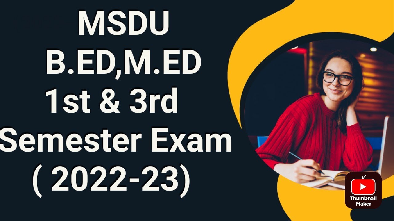 Msdu B Ed And M Ed Time Table For 1st 3rd Semester Exam 2022 23