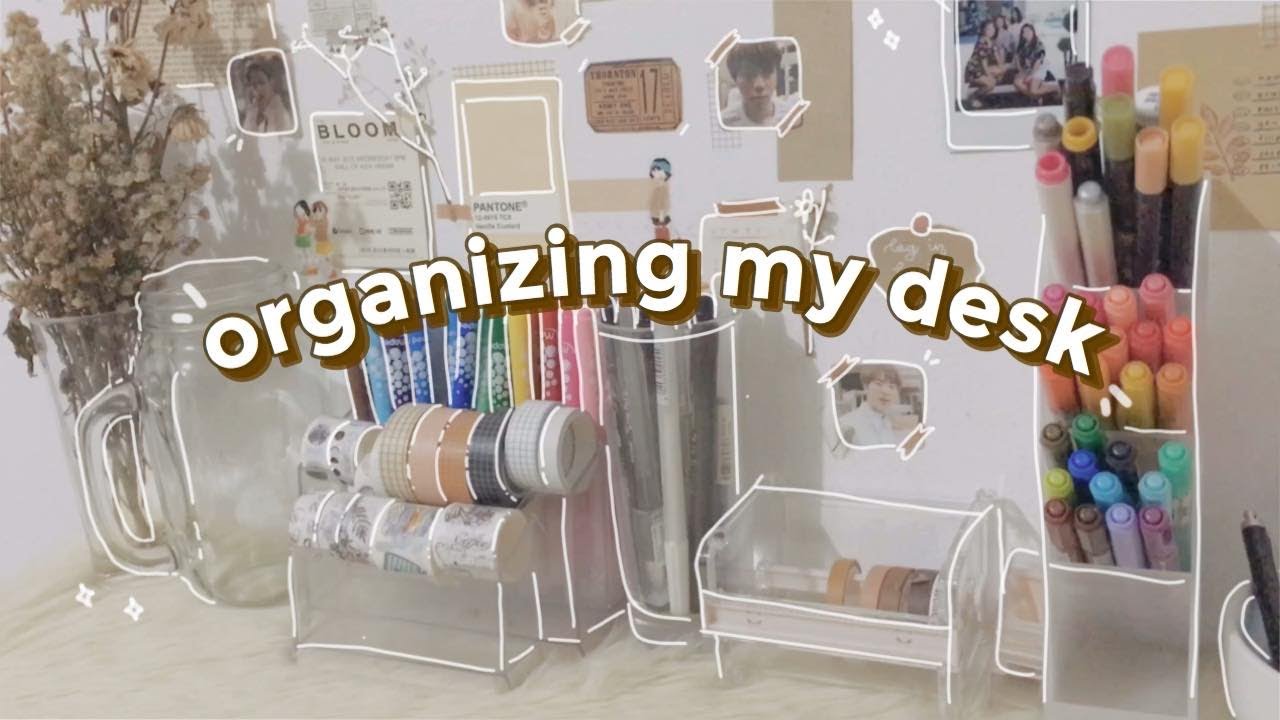 🥨 organize with me: my desk - YouTube