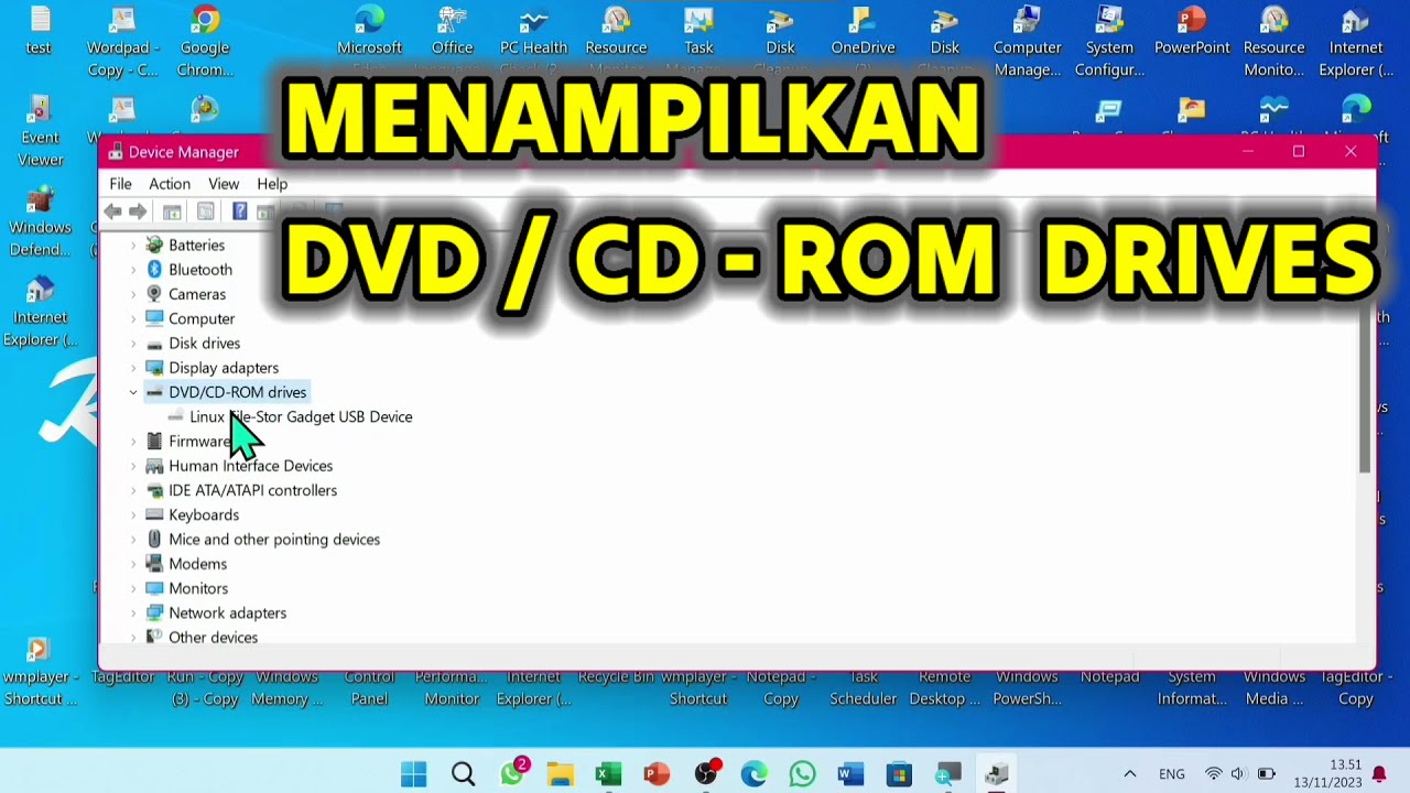 Cara Menampilkan DVD / CD-ROM Drives Pada Device Manager PC Win 11 ...