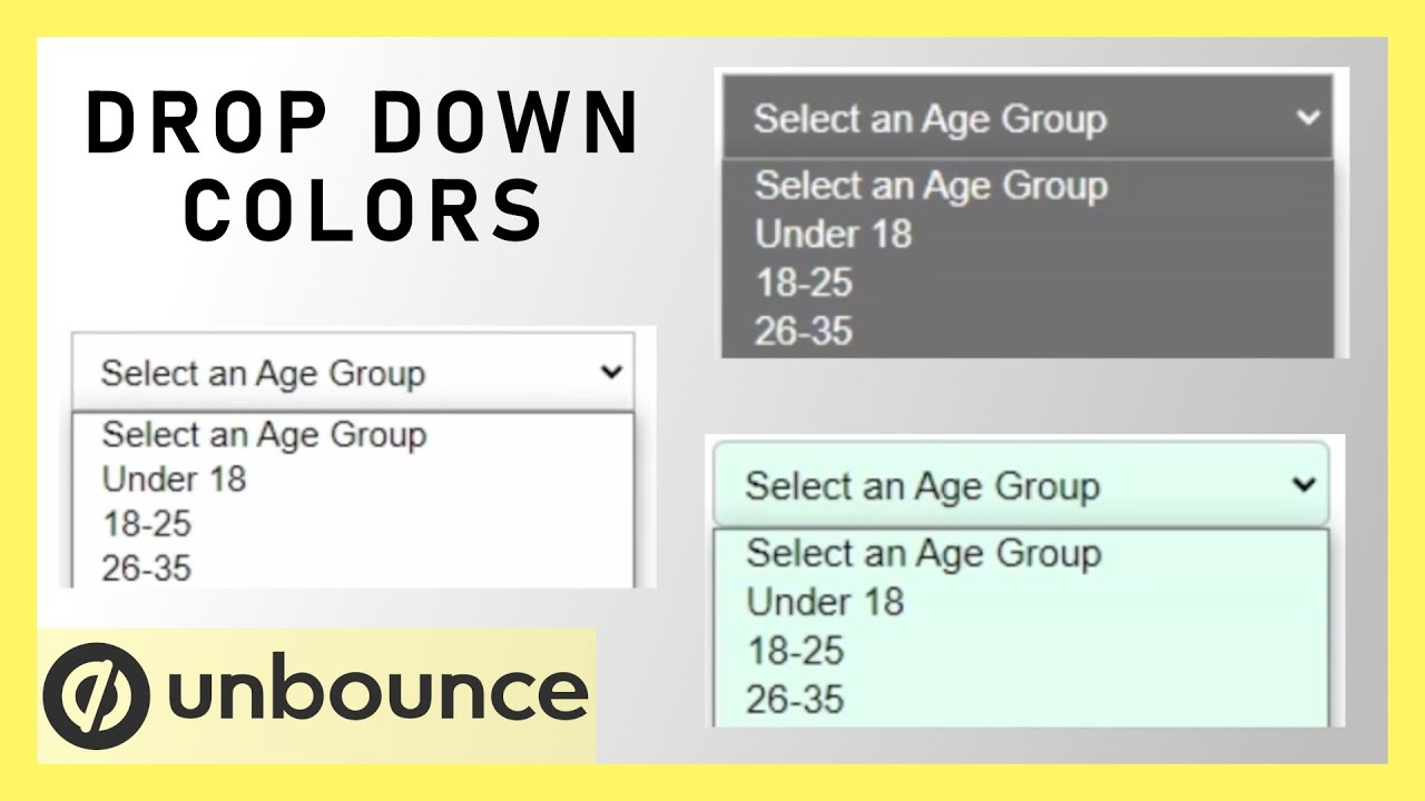 HOW TO Change The Appearance Of A Drop Down Menu In UNBOUNCE YouTube how-to-change-the-appearance-of-a-drop-down-menu-in-unbounce-youtube