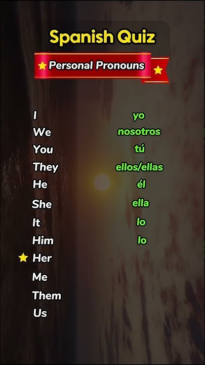 Personal pronouns in Spanish/Learn the Most useful Spanish Vocabulary ...