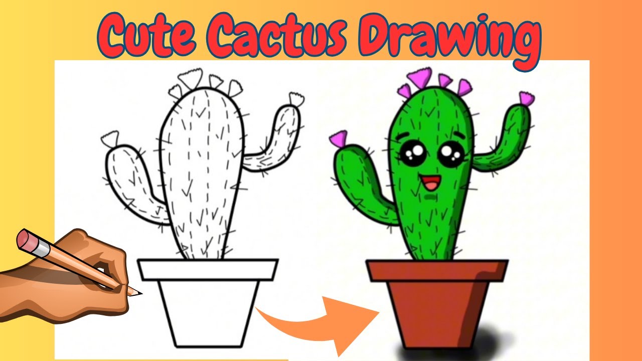 cute cactus drawing | cartoon cute cactus drawing | cute cactus drawing ...
