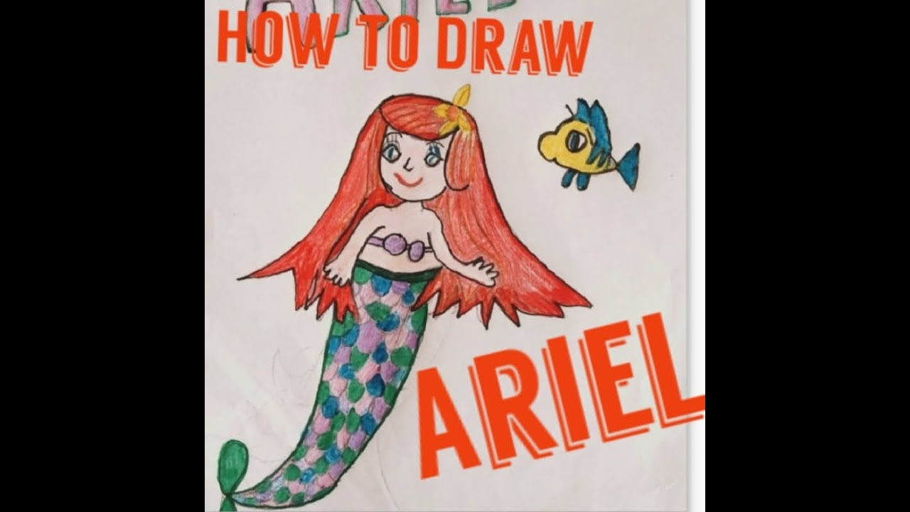 How to draw Princess Ariel l Mermaid l Easy drawing for kids - YouTube