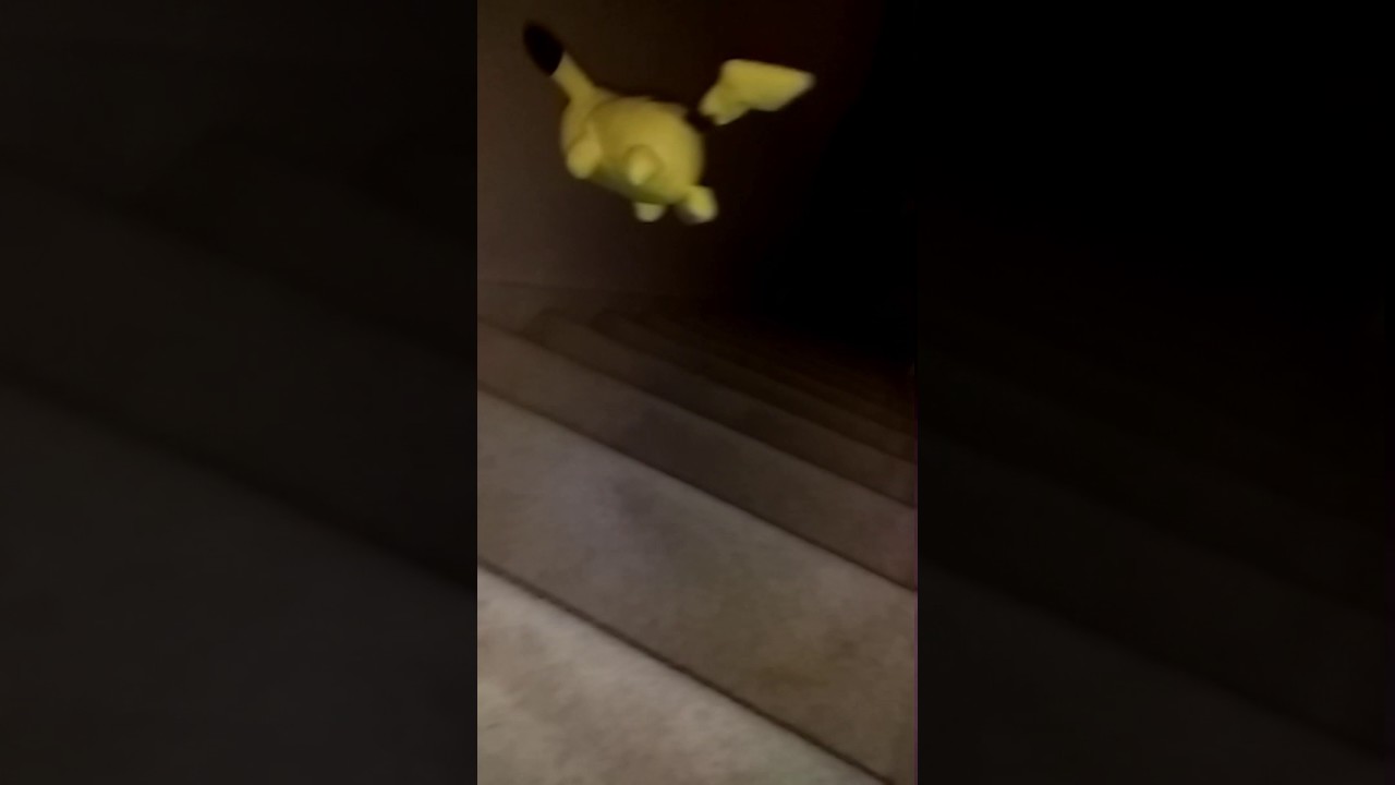 Pikachu falling down the stairs - YouTube