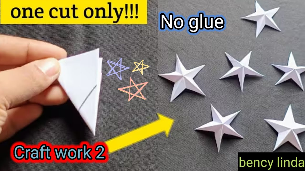 3 D Paper star / craft work going on Star / christmas star decoration ...