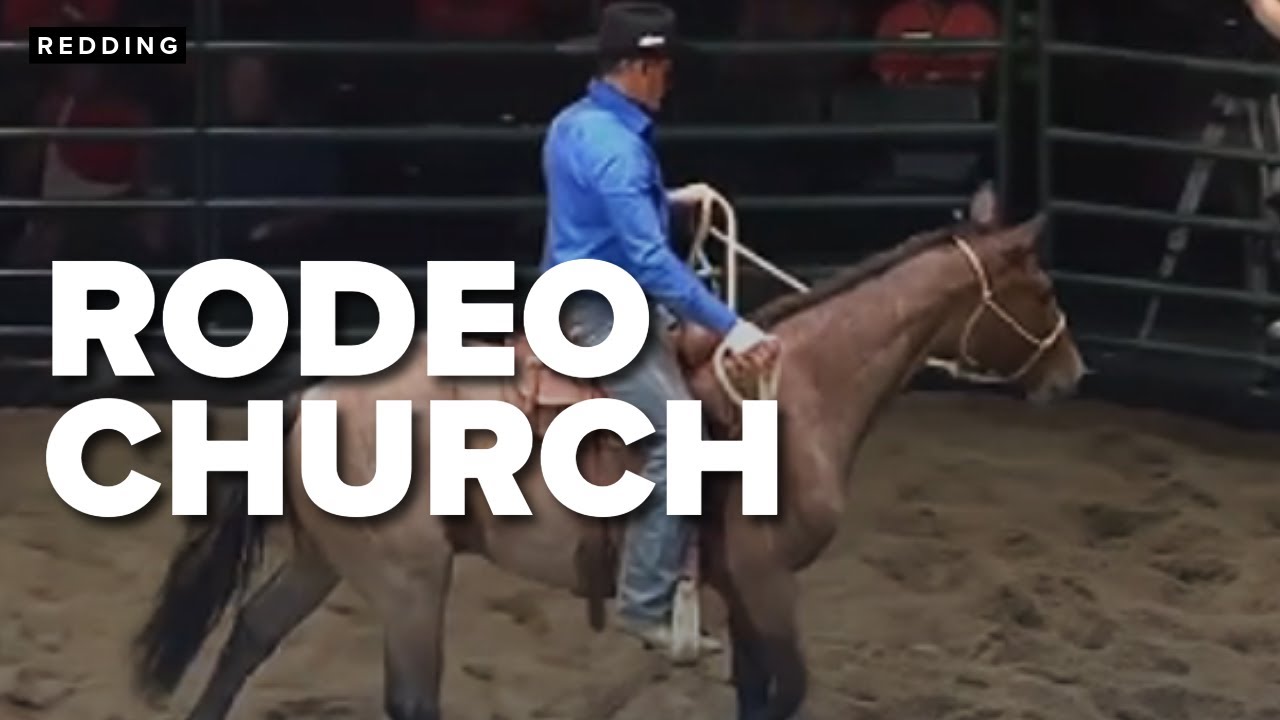 Redding Rodeo hosts Rodeo Church event for the first time - YouTube
