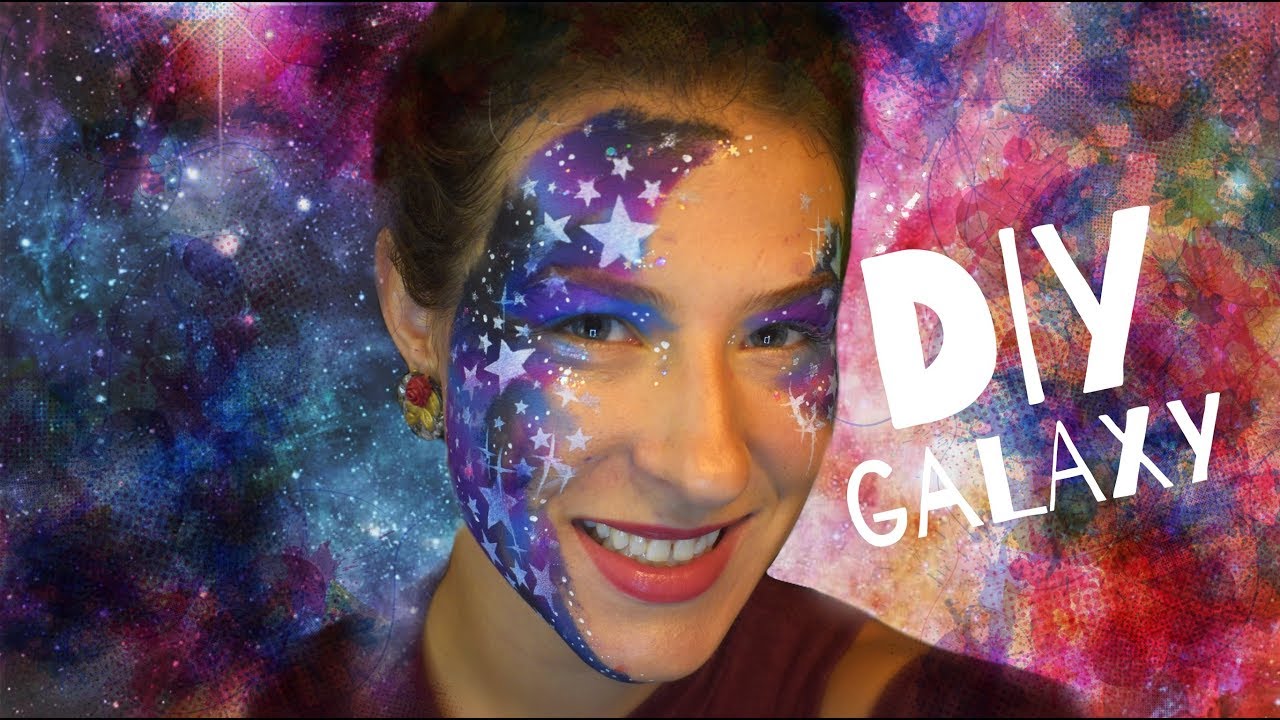 Asymmetrical Galaxy Face Paint Tutorial - YouTube
