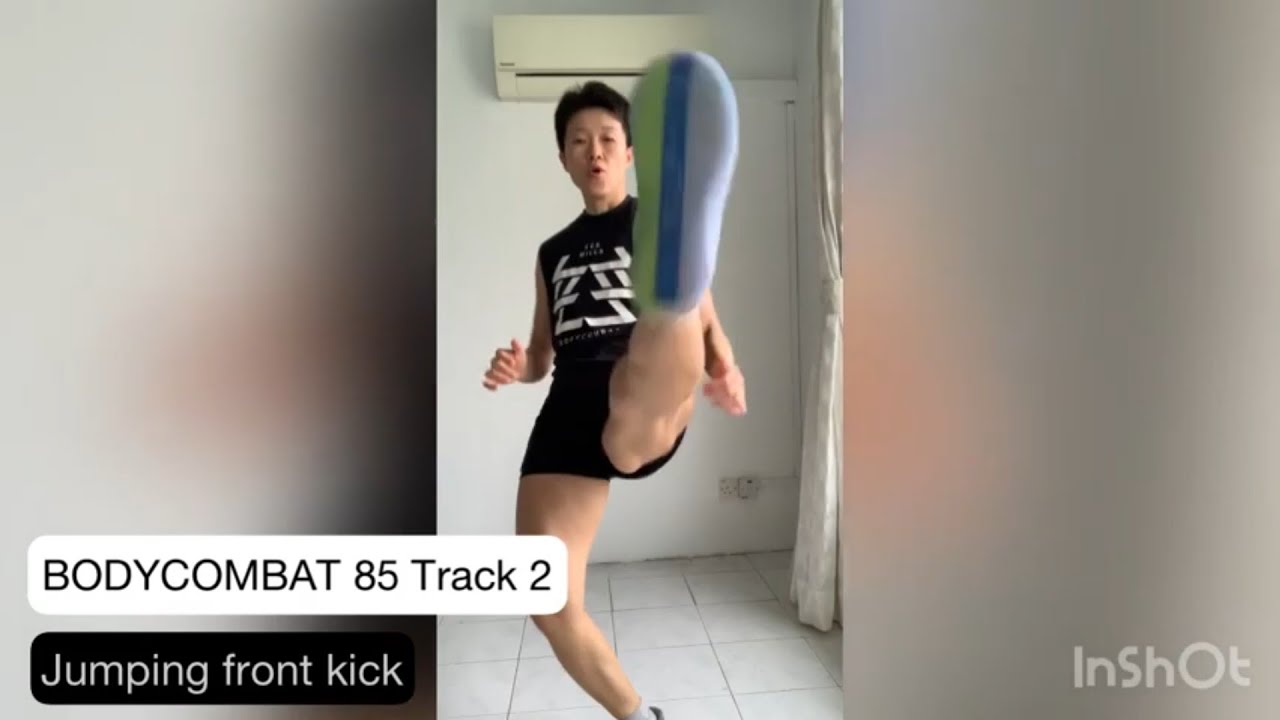 BODYCOMBAT 85 TRACK 2 HOW TO DO A JUMPING FRONT KICK - YouTube