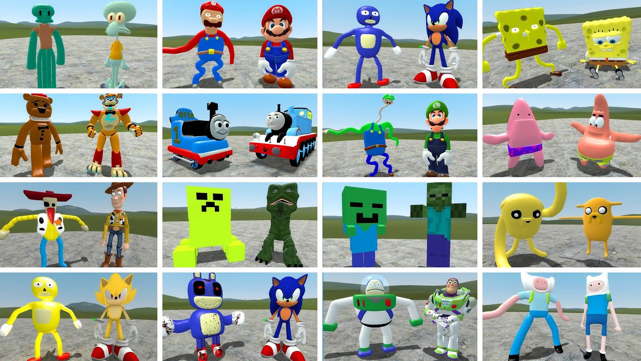 ALL 2D MEMES VS 3D MEMES | SANIC CLONES MEMES NPCs in Garry's Mod Part ...