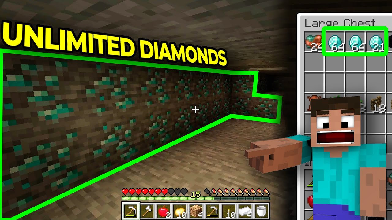 Epic Mining Haul! 2 Stacks of Diamonds & Tons of Iron Found ...