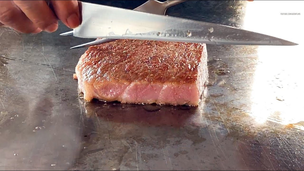 Rare Kuroge Wagyu in Tokyo - Teppanyaki Lunch in Japan - YouTube