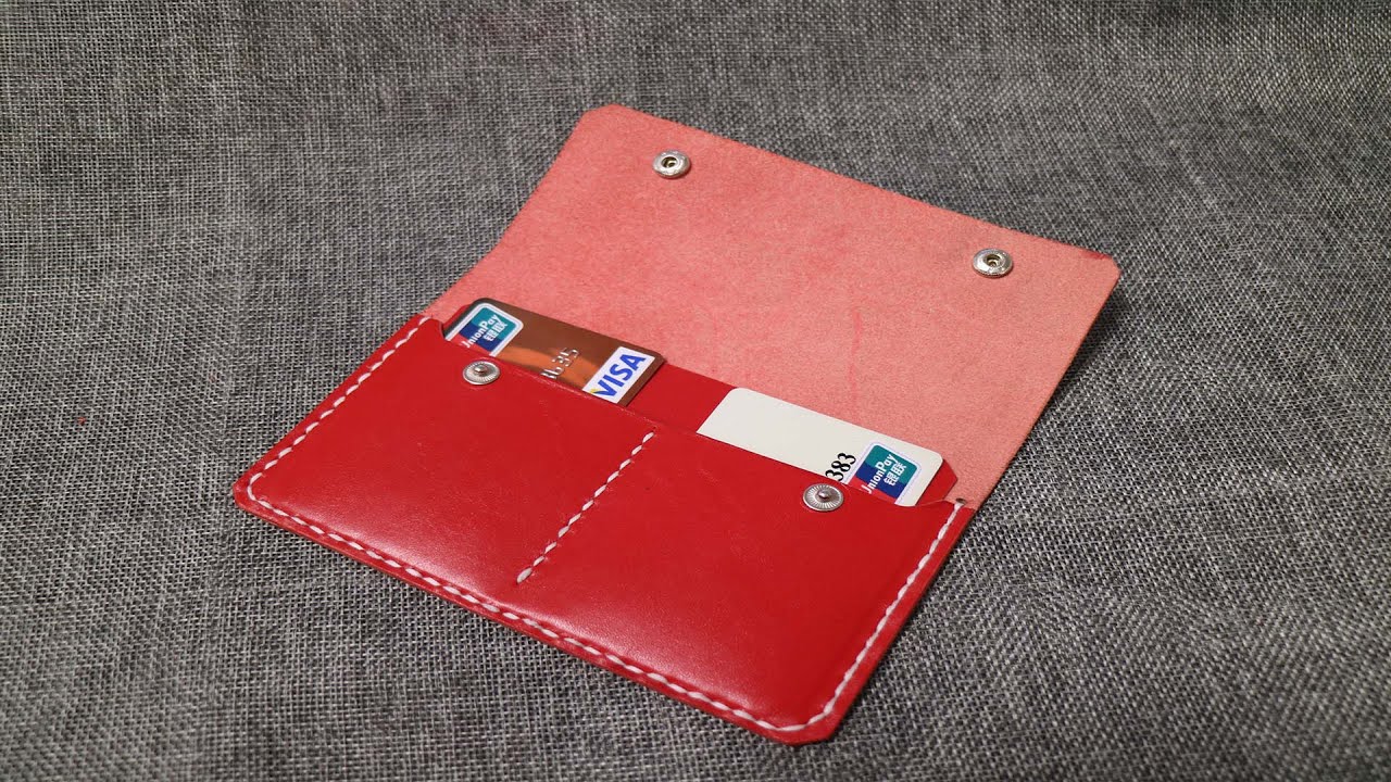 [Leather Craft]Make a Red Leather Passport Cover DIY - Free PDF Pattern ...