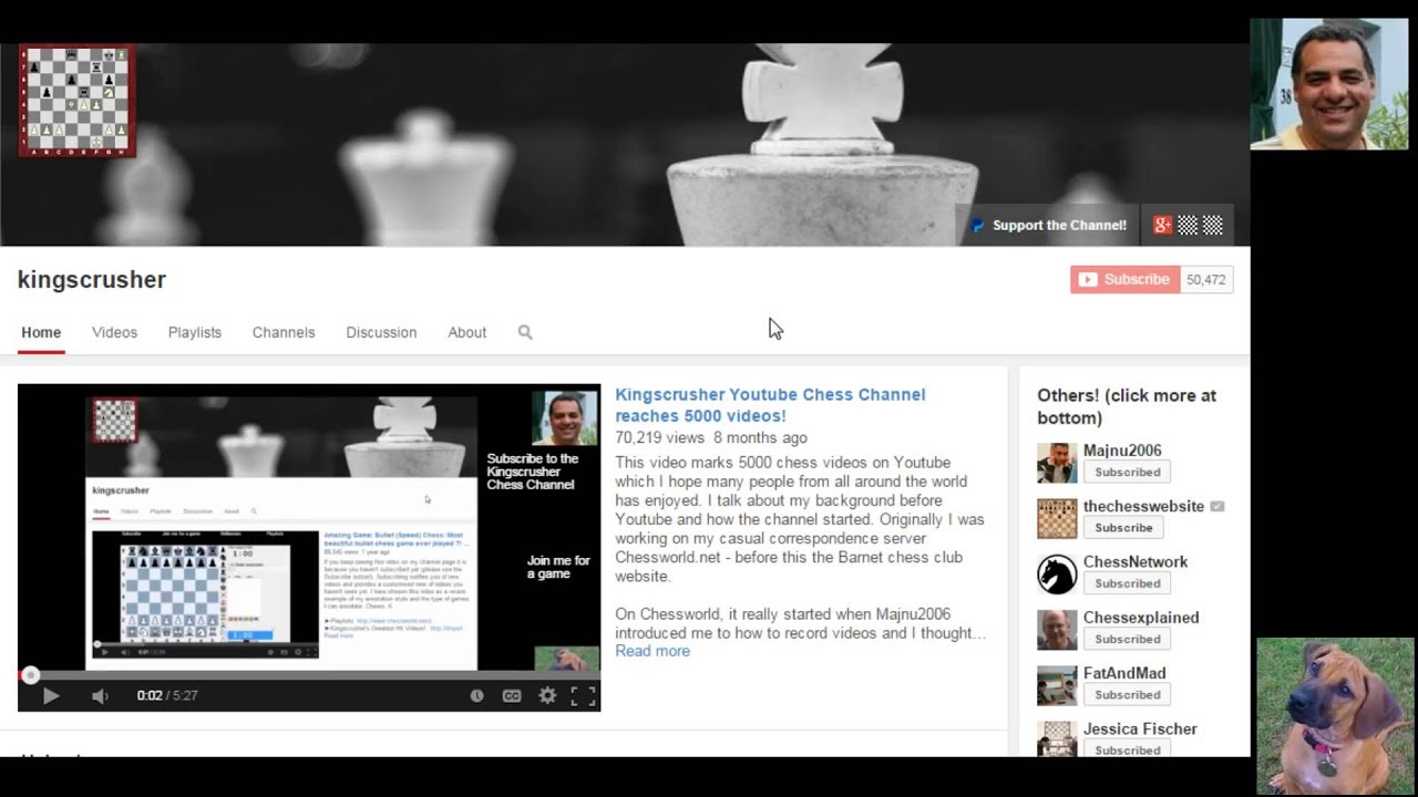 New Kingscrusher Youtube Chess Channel support option! - YouTube
