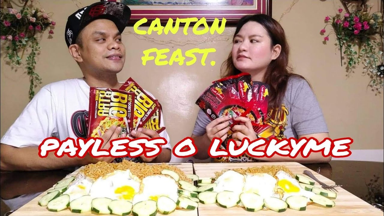 Instant Pancit Canton Mukbang!🍝 Payless O Lucky Me Pancit Canton ...