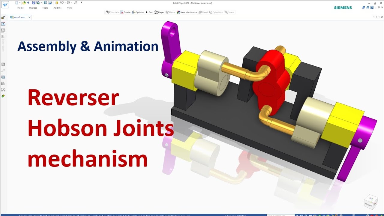 Solid Edge Assembly & Motion Animation #35 | Reverser Hobson Joints ...