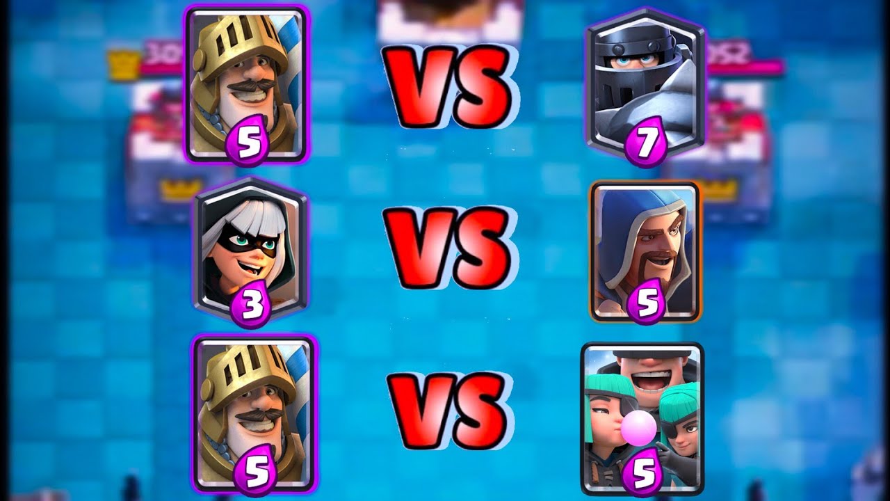 PRINCE VS MEGA KNIGHT + BANDIT VS WIZARD AND PRINCE VS RASCALS - YouTube
