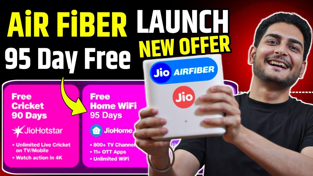 Jio AirFiber New Offer | 95 Day Free | 90 Day Free Hotstar - YouTube