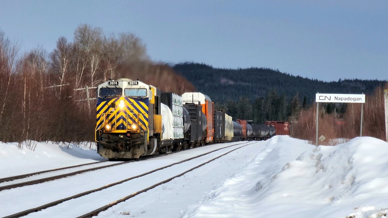 Catching CN Freight Train X306 at Napadogan Along the Napadogan Sub ...