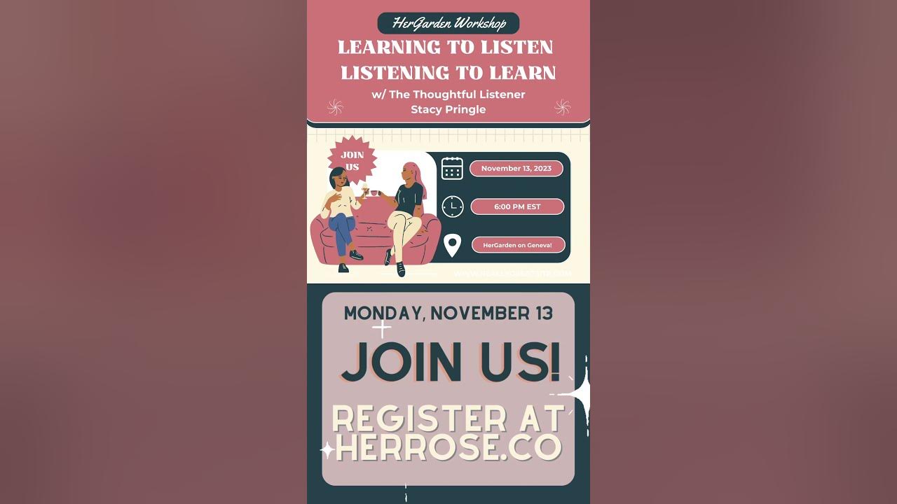 Learning to Listen, Listening to Learn #activelistening #workshop - YouTube