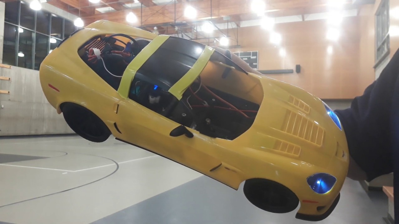 Rc 2013 Corvette c6 Z06 1/10 rc brushless mod. 1st drive on gym floor ...