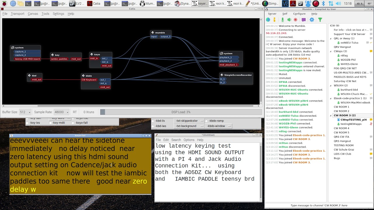 Raspberry PI 4 - Morse Code over MUMBLE Voice Chat - using HDMI for low ...